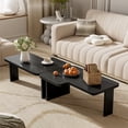 Black Wood Veneer MDF Modular Splicing Coffee Table Set, Convertible 2 ...