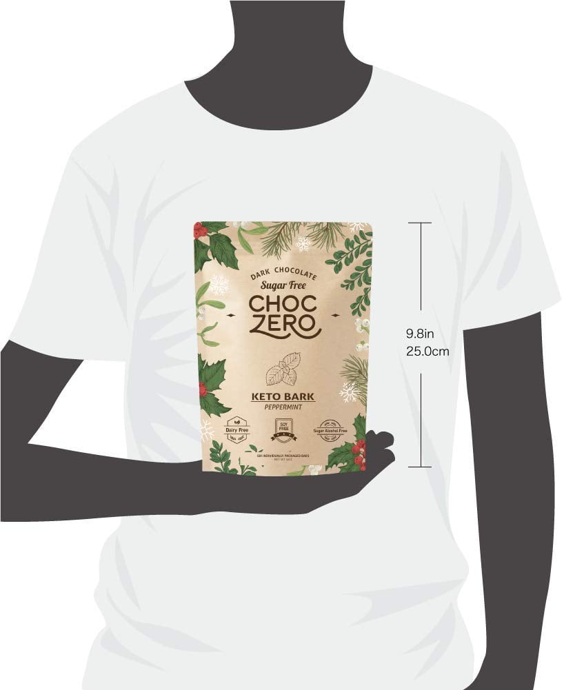 Buy ChocZero's Dark Chocolate Peppermint Keto Bark. Sugar Free, Low ...
