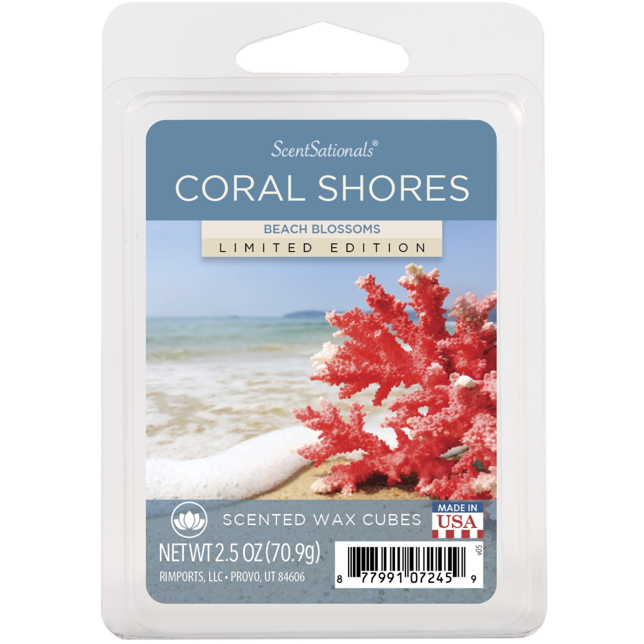 Coral Shores Scented Wax Melts, ScentSationals, 2.5 oz (1-Pack ...