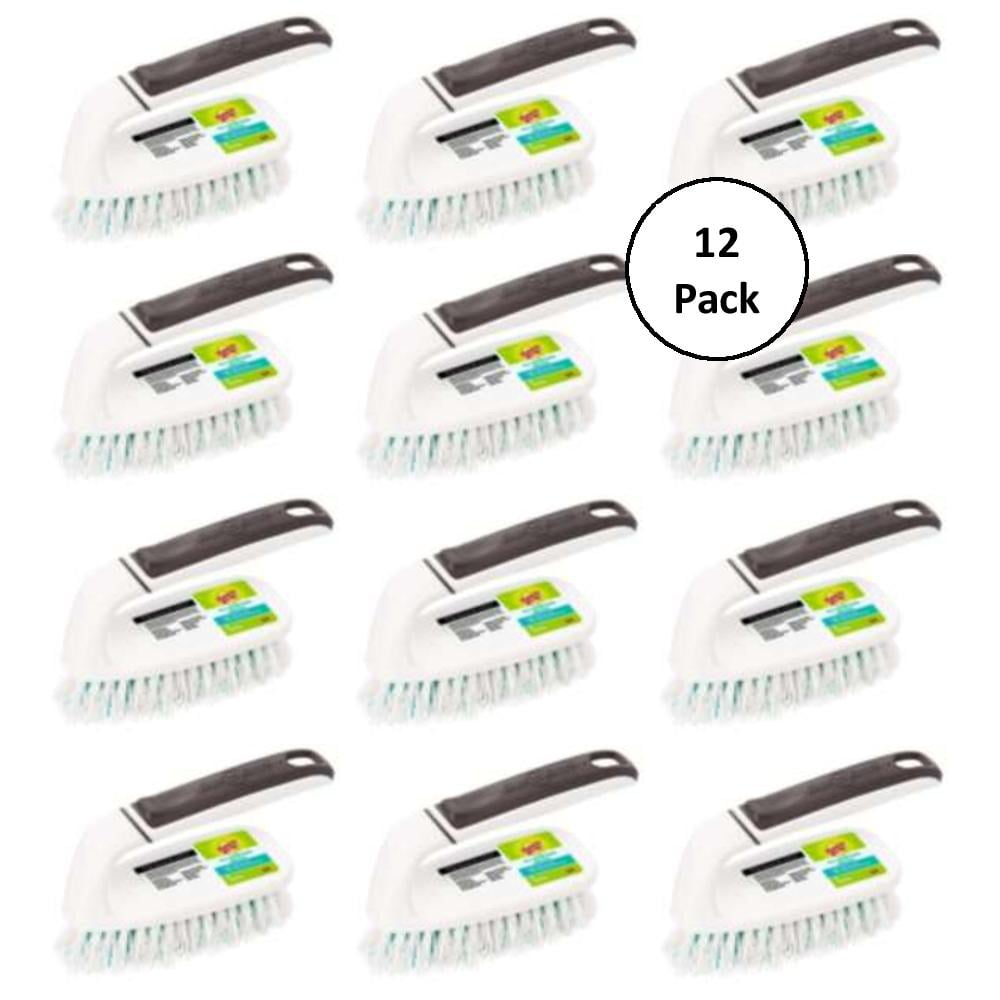 3M Scotch-Brite Utility Scrub Brush with Handle Heavy Duty Bristles Non ...