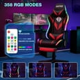 RGB Gaming Chair with Bluetooth Speakers Racing Gamer Chair Massage and ...