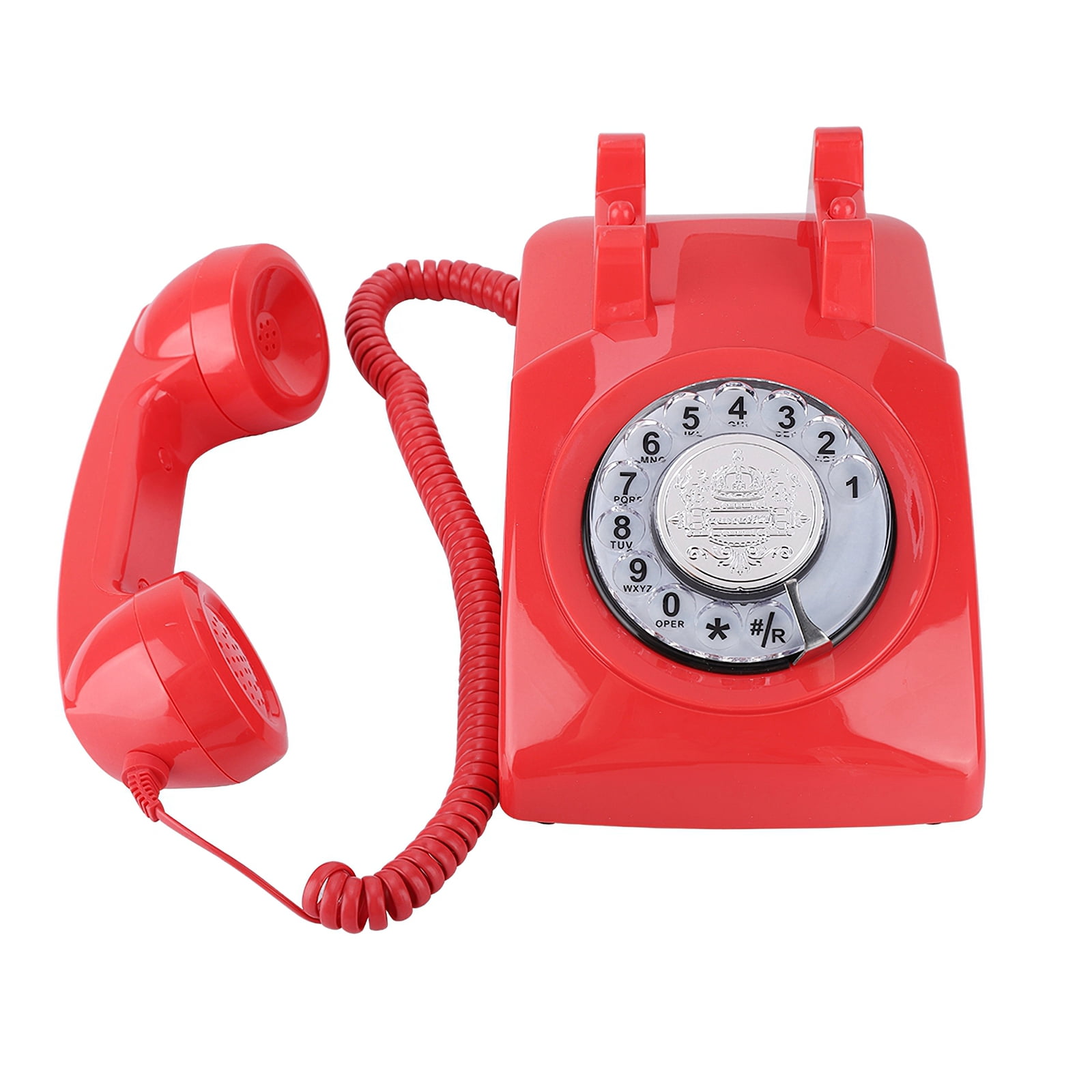 Onever Retro European Style Rotary Dial Telephone Red Old Classic ...