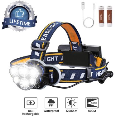 Hard Hat Light, 2 in 1 T6 Spot Zoomable+COB Board Flood Headlamp, 1000 ...