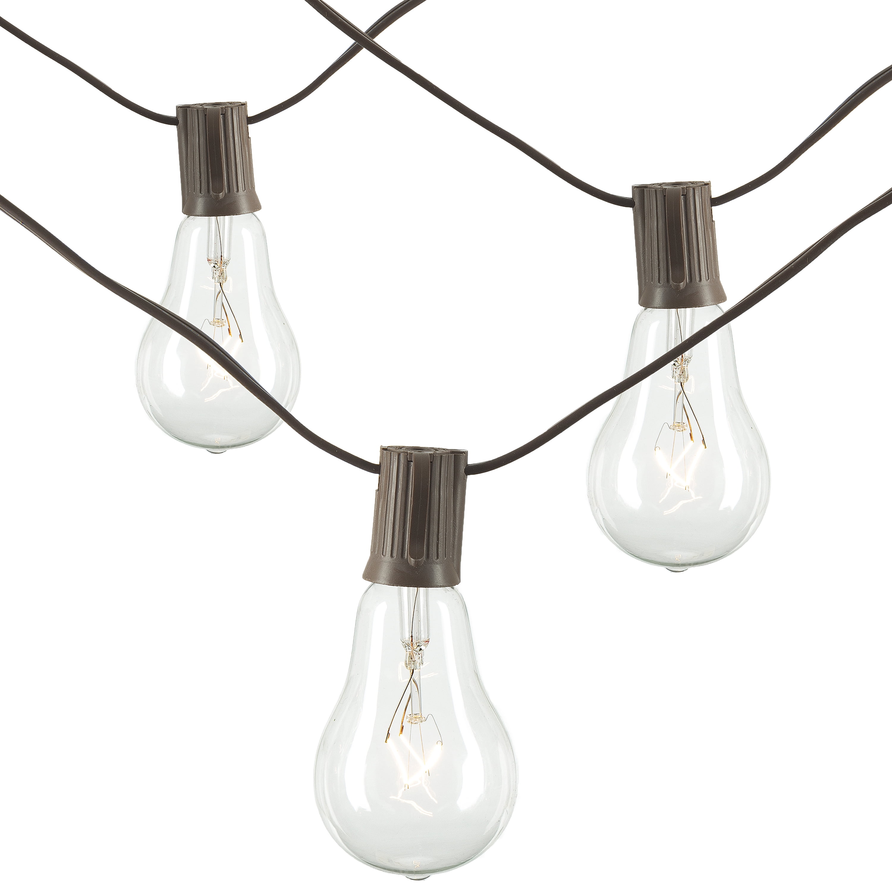 Gerson Set of 6 11-Foot Long Electric 10-Count PS50 Clear Glass Edison ...