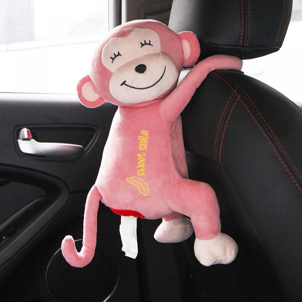 Jlong Plush Monkey Tissue Box Cartoon Tissue Cover Paper Holder Napkin Box Paper Storage for Car ...