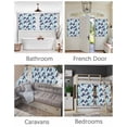 Abstract Navy Blue Sea Turtles Short Blackout Curtains 45 Inch Long ...
