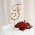 BalsaCircle Letter F Cake Topper 2.5" Gold Rhinestone Personalized ...