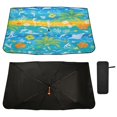 BZSMCE Palm Tree Dolphin Car Windshield Foldable Sunshade Umbrella UV ...