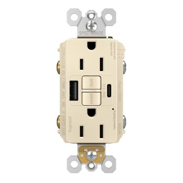 Leviton R02-T5632-0BW 15 Amp White USB & Receptacle Combination Outlet ...