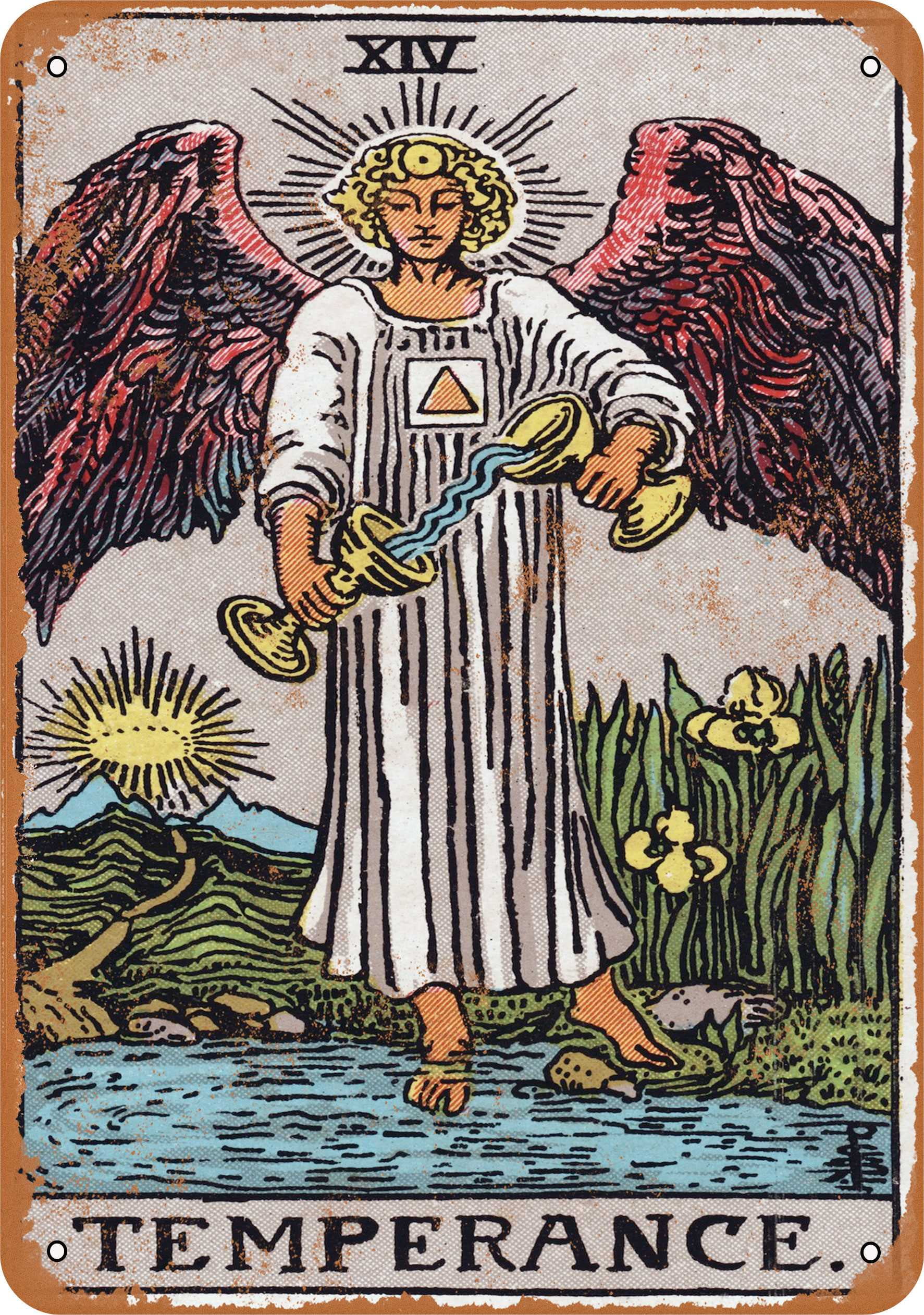 7 x 10 METAL SIGN - Major Arcana - Temperance - Vintage Rusty Look ...