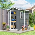 6' x 4' Outdoor Storage Shed, Plastic Shed with Floor, Window, Lockable ...