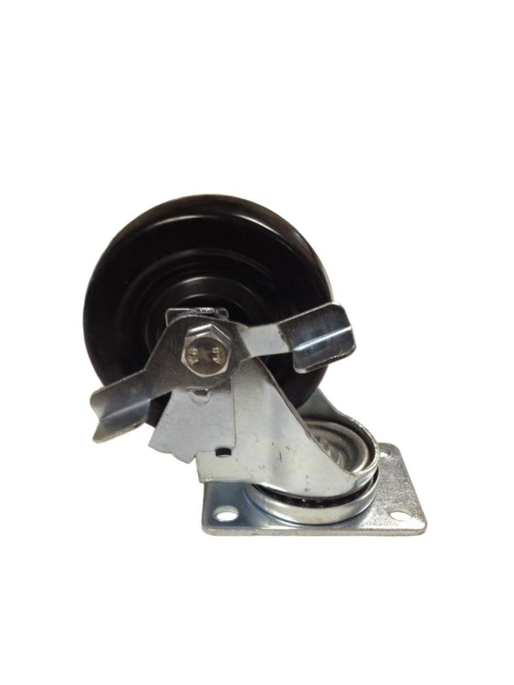 Ez Roll Casters 4 In. Rubber Caster With Brake - Walmart.com