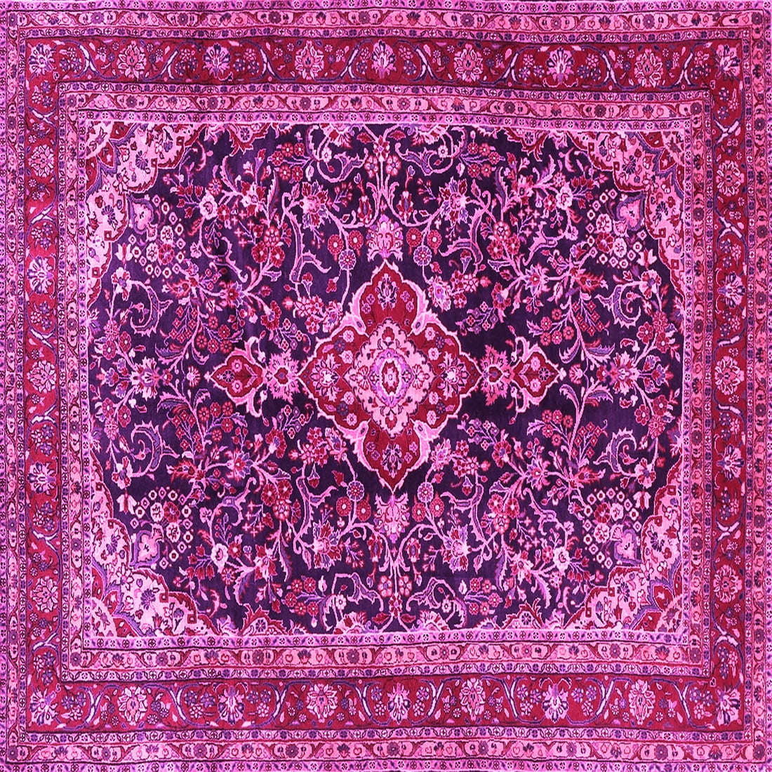 Ahgly Company Indoor Square Persian Pink Traditional Area Rugs, 8 ...