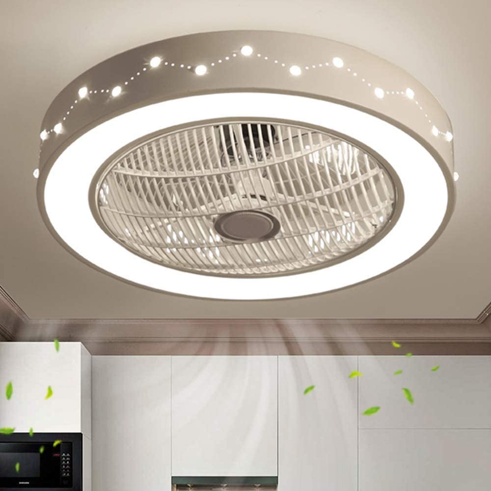 FETCOI Constellation LED Acrylic Ceiling Fan with Light Flush Mount ...