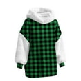 ersvoioy Womens Plaid Fleece Hoodie Long Fur Trim Pocket Long Sleeve ...
