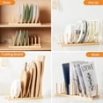 Bamboo Dish Dying Rack - Pot Lid Plate Organizer Holder for Cabinet ...