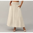 BUIGTTKLOP Women's Maxi Skirts 2026 Casual A-line Elastic High Waist ...