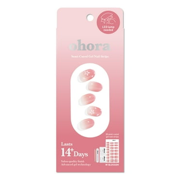Ohora Semi-Cured Gel Nail Starter Kit with Mini LED Lamp, Cream Cotton, 30 Count - Walmart.com
