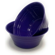 Mintra Home Plastic Bowls with Handles 2 Pack (Medium, Deep Lake Blue ...