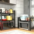 Stusgo 3-Tier Microwave Shelf, Extendable Oven Rack, Kitchen Counter ...