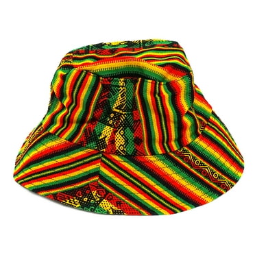 Reggae Rasta Flag Lion Cowboy Fisherman Hat Bucket Hat Washed Denim ...
