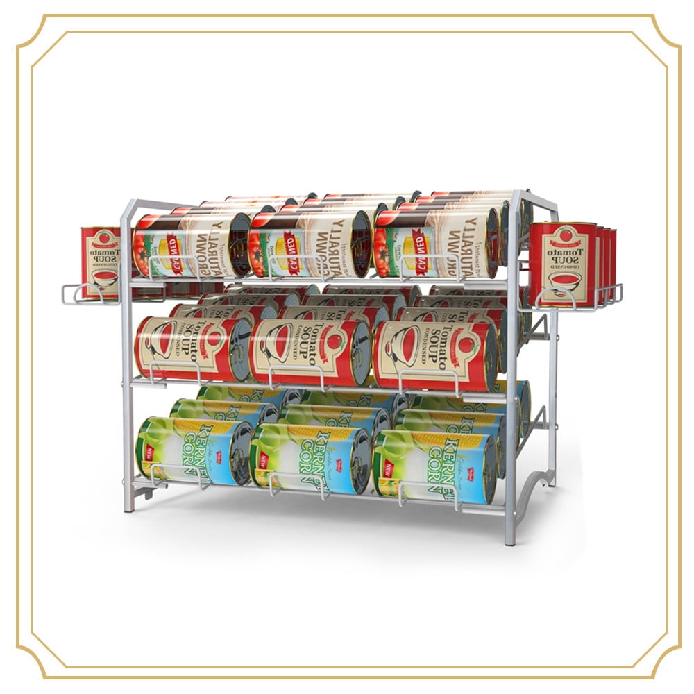 3 Tier Can Storage Rack Stackable Can Storage Dispenser Holds 42 Cans ...