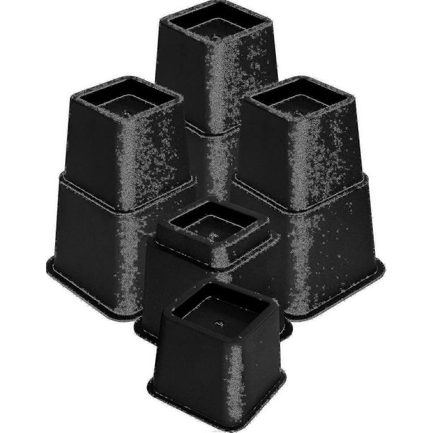 8 Piece Premium Adjustable Furniture Risers (4 High And 4 Short ...