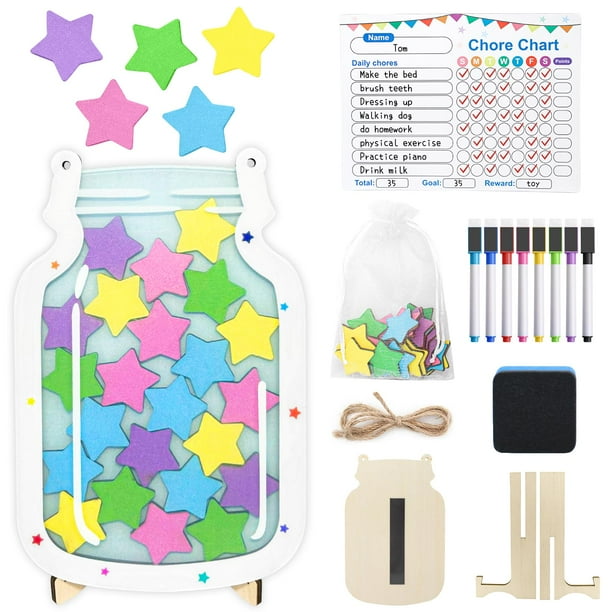 Tarro de recompensas con forma de estrella magnética y tabla de ...