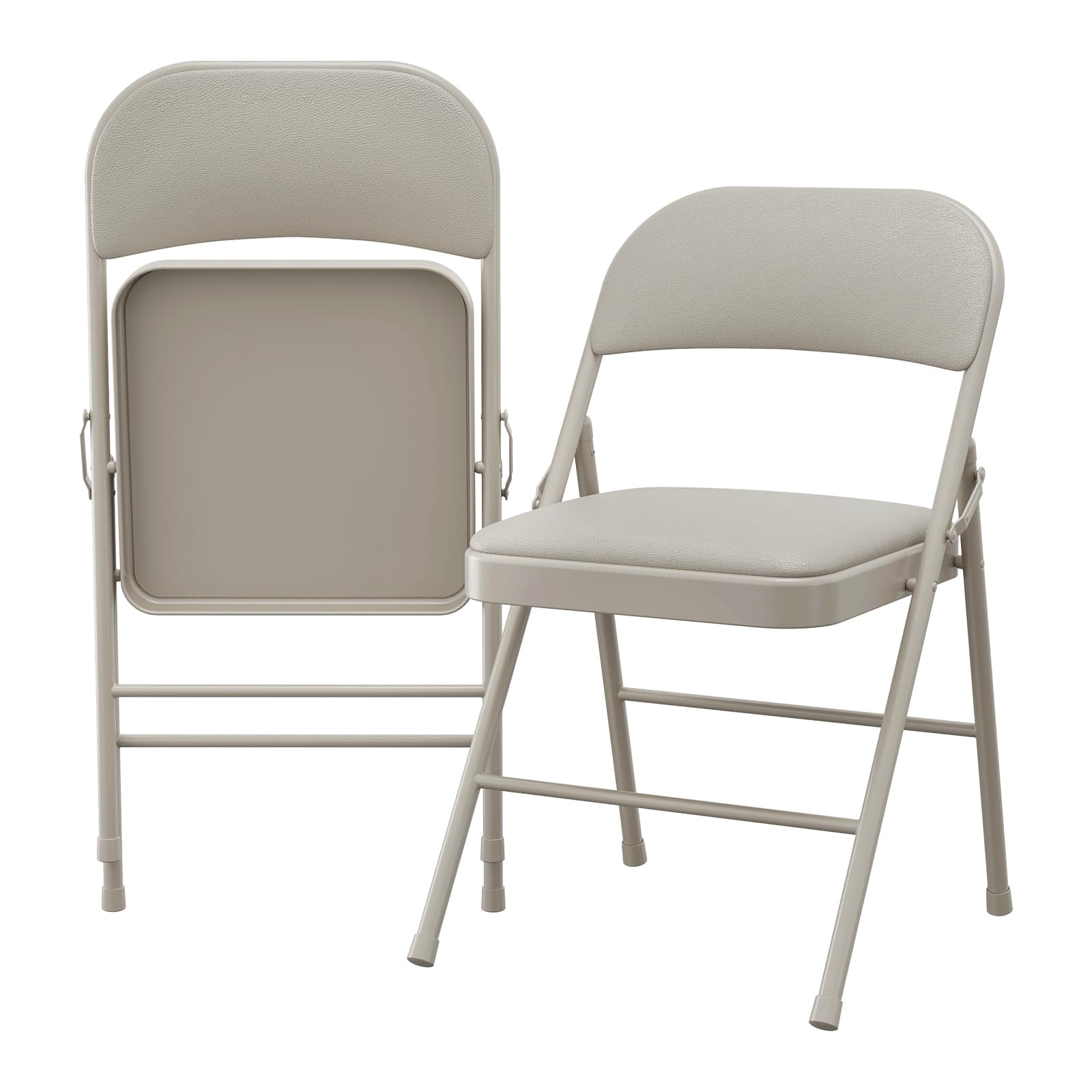 Folding Dining Chairs – Set of 8 Heavy Duty Metal – Padded Seat & Back ...