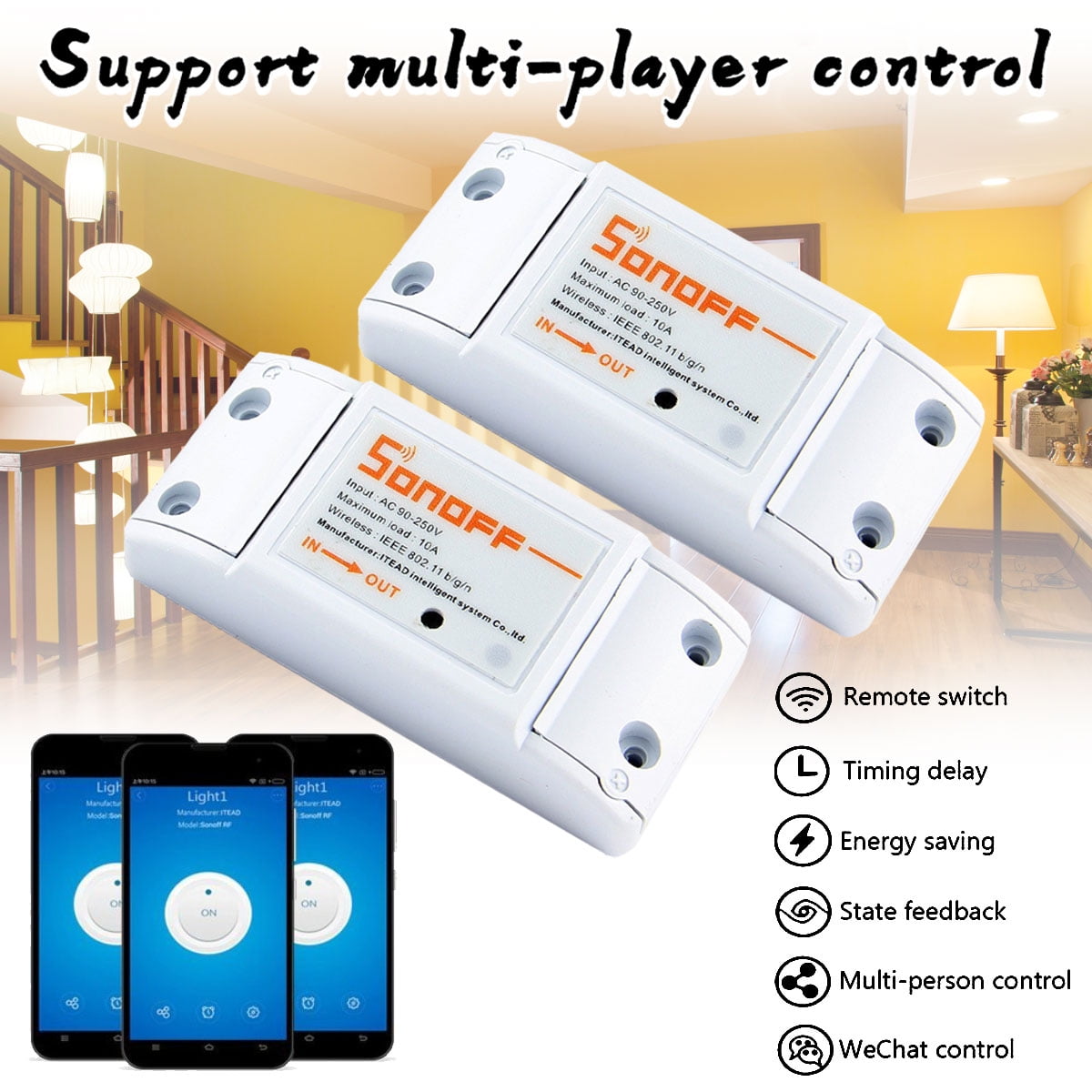 Sonoff Smart Wifi Switch Wireless ON/Off Controller,Voice Control＆APP ...