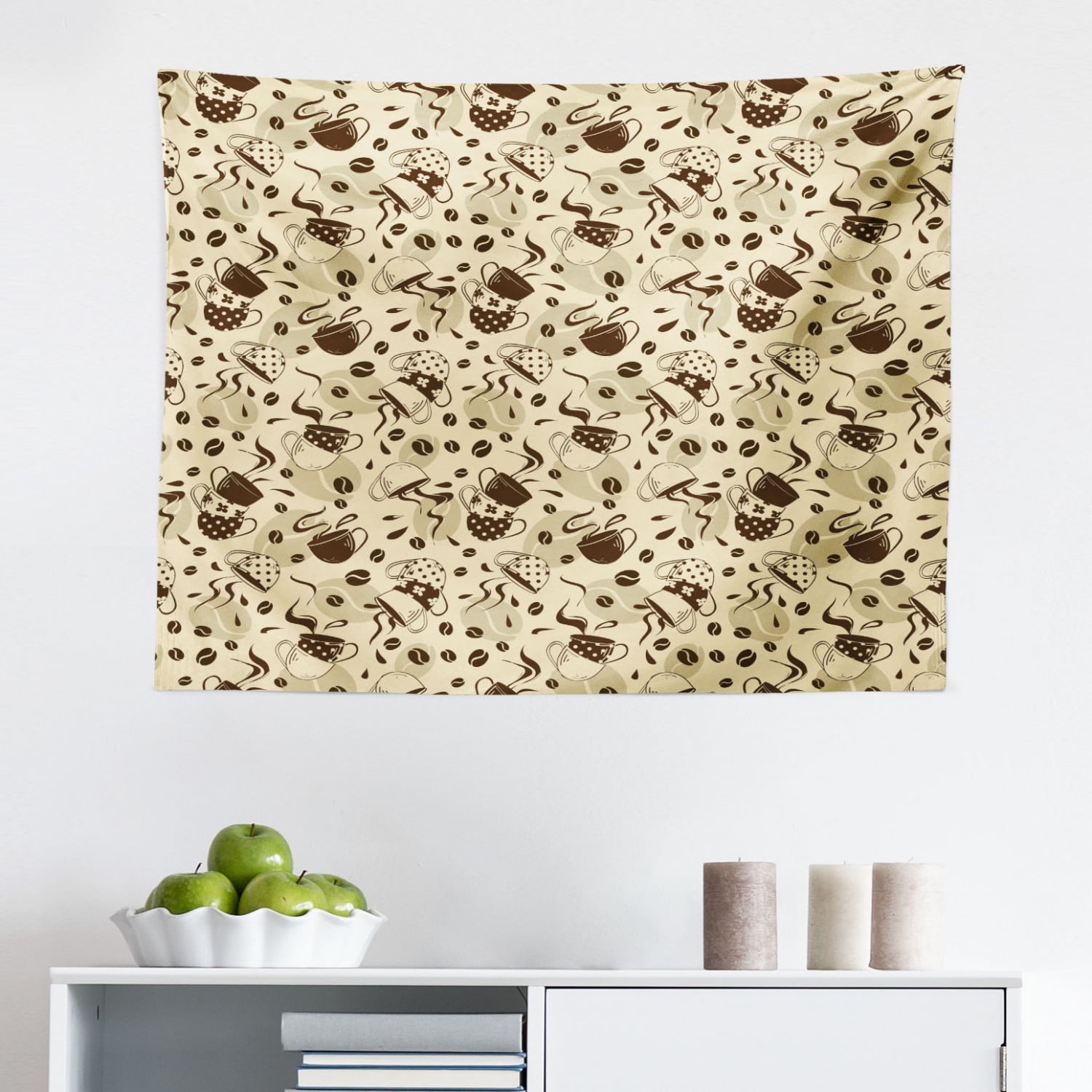 Modern Tapestry, Coffee Culture Theme with Italian Espresso French ...
