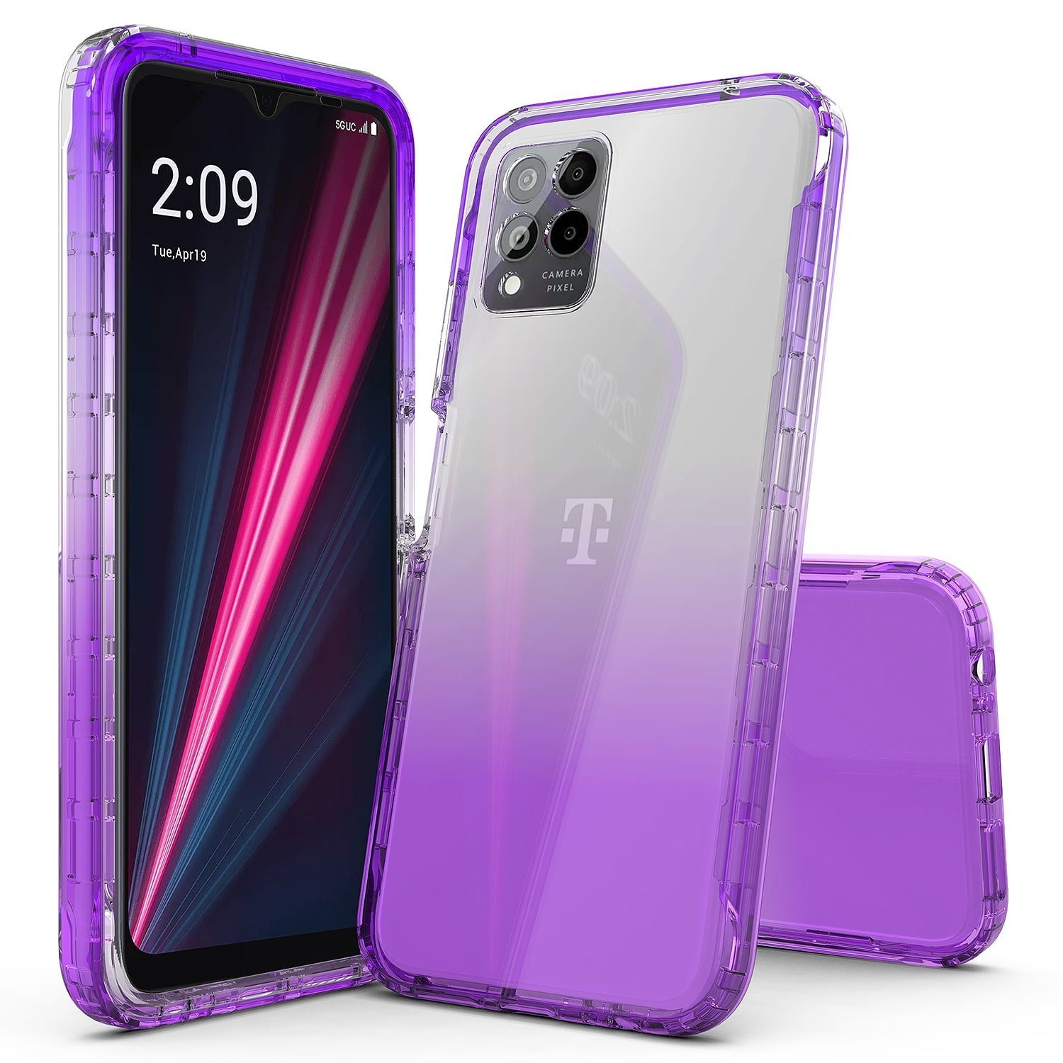 T-Mobile Revvl 6 5G Case, Rosebono Hybrid Gradient Transparent Soft TPU ...