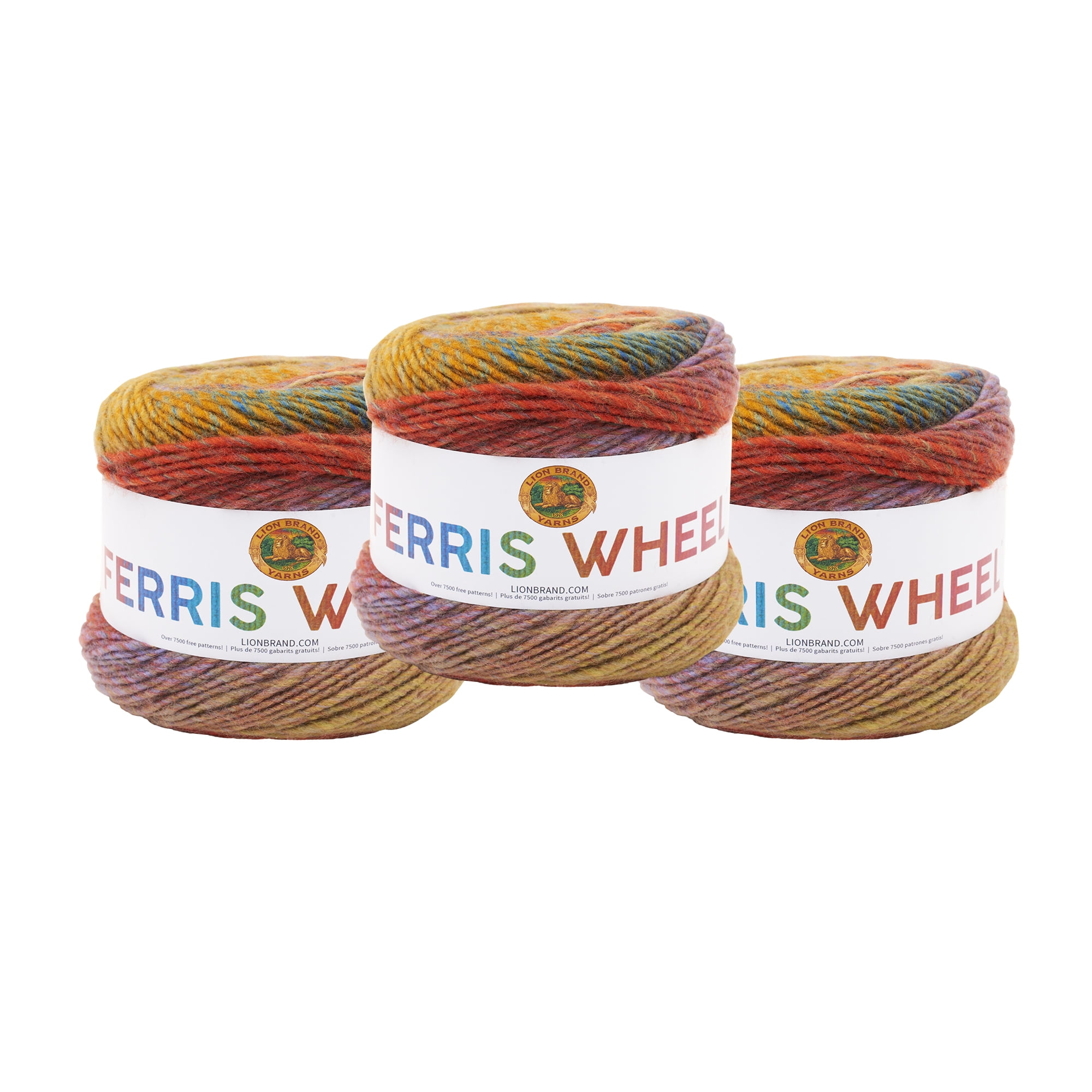Lion Brand Yarn Ferris Wheel Buttercup Self-Striping Cake Medium ...