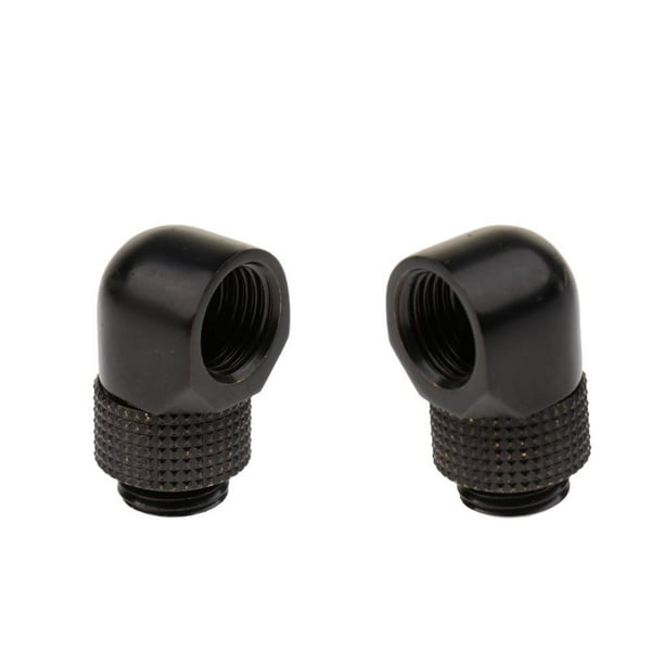 2 Pack G1/4 inch 90 Degree Male To Female Rotary Fitting Water Cooling ...