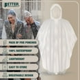 Better Office Products Disposable Clear Rain Ponchos with Hood for ...