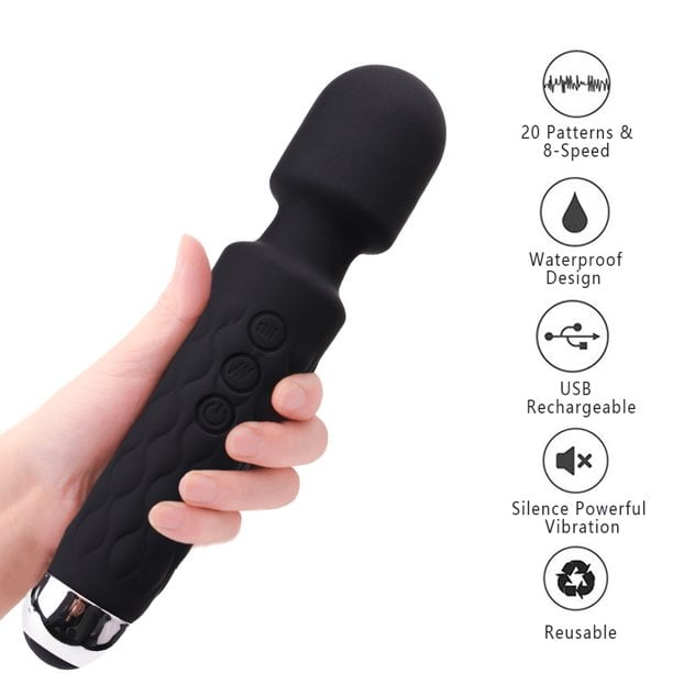 Mini Wand Massager Waterproof Wand Massager Wireless Usb Chargeable