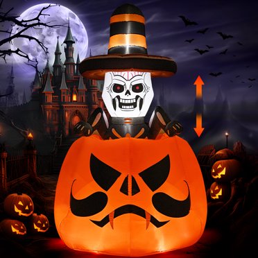 HomCom Large Outdoor Halloween Decorations: 7ft Pumpkin Reaper ...