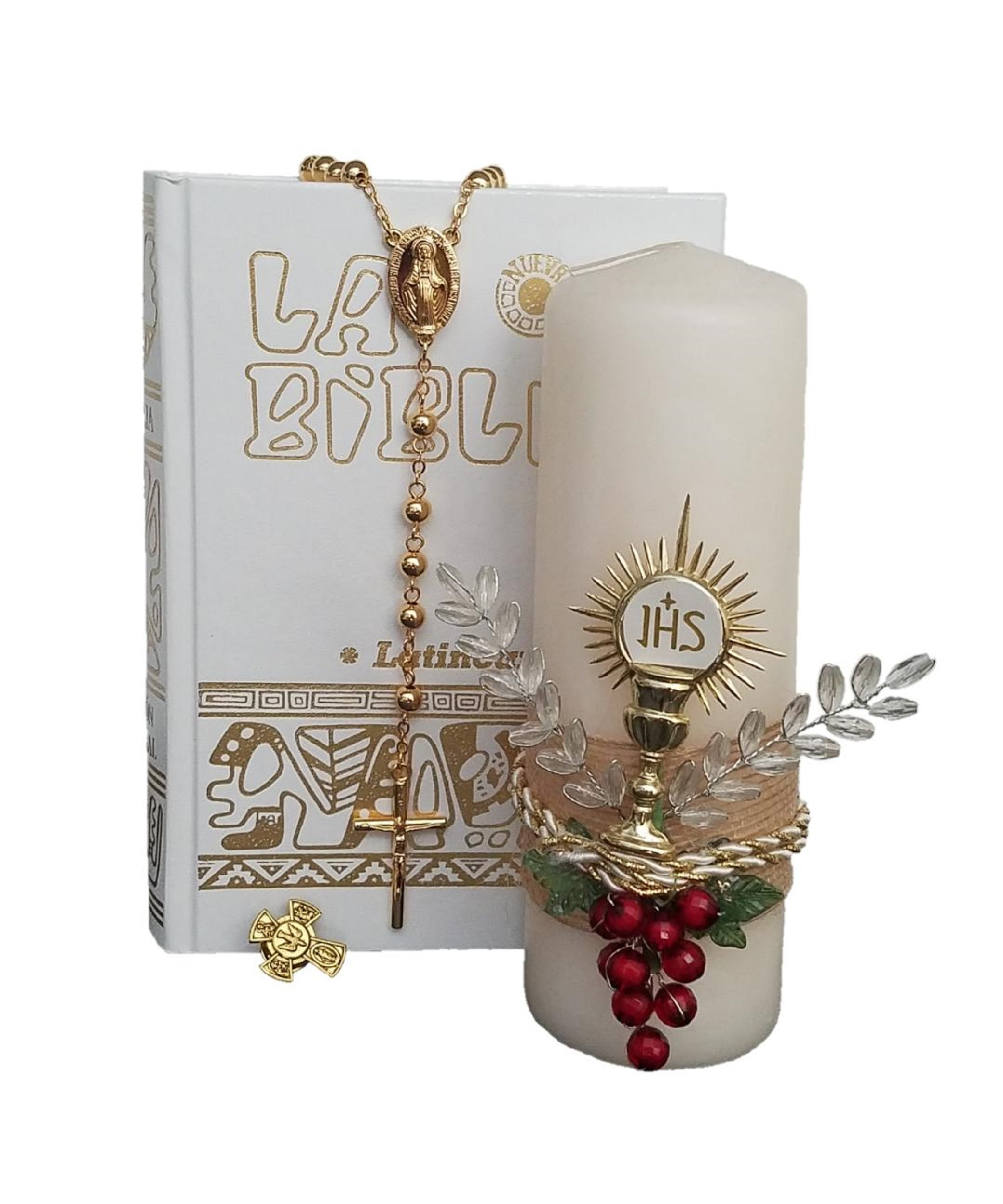 Candles & Holders Communion Candle Rainbow Cross Girl First Communion ...