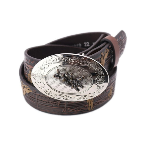 Nocona Belt Co - Nocona Belt Co Boy's Tooled Rodeo Belt with Plaque ...