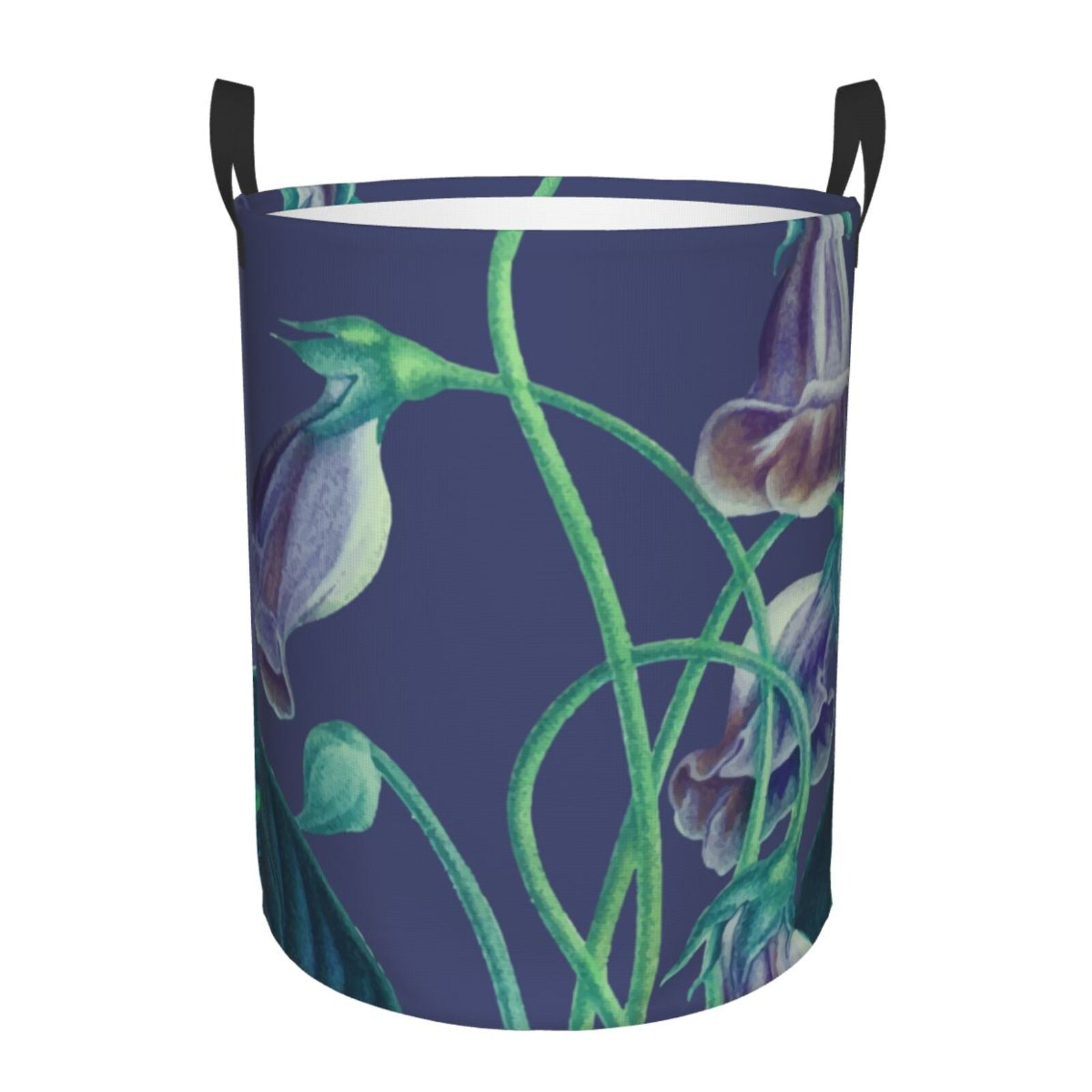 XMXT Collapsible Laundry Basket, Purple Watercolor Flower Waterproof ...