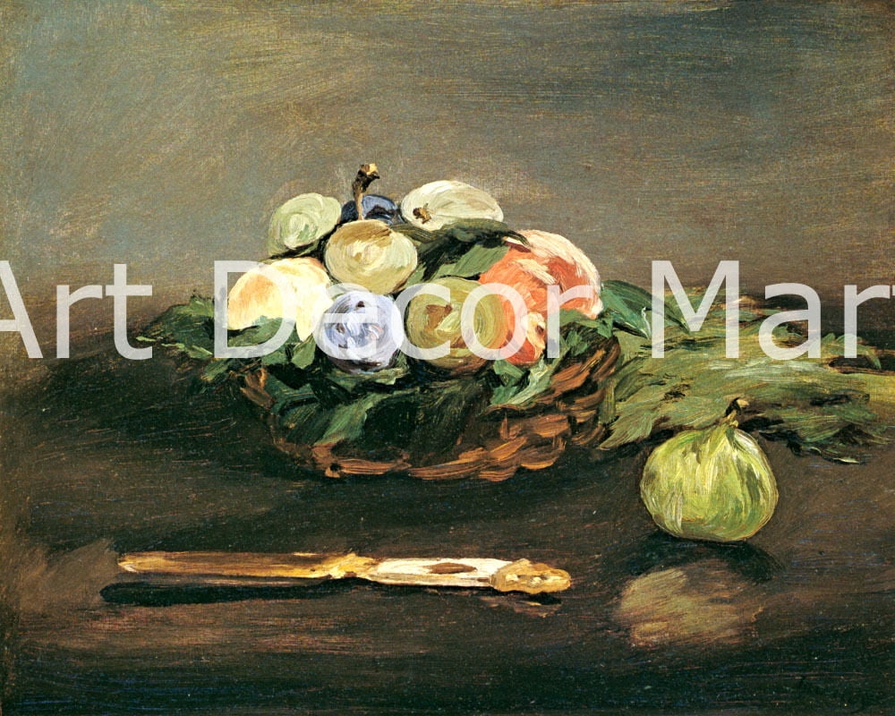 Basket Of Fruit-Manet - CANVAS OR FINE PRINT WALL ART - Walmart.com