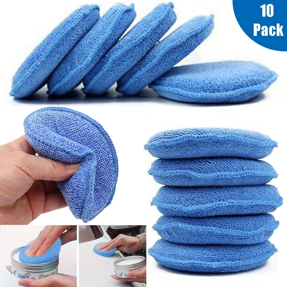 Fangsheng Car Wash Sponge Wax Microfiber Detailing Applicator Pads, 10 ...