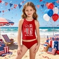 Toome Patriotic USA Printed Gi_rls Bathing Suits Modest Two Piece ...