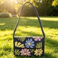 Beaded Flower Shoulder Bag, Handmade Floral Underarm Purse, Vintage ...