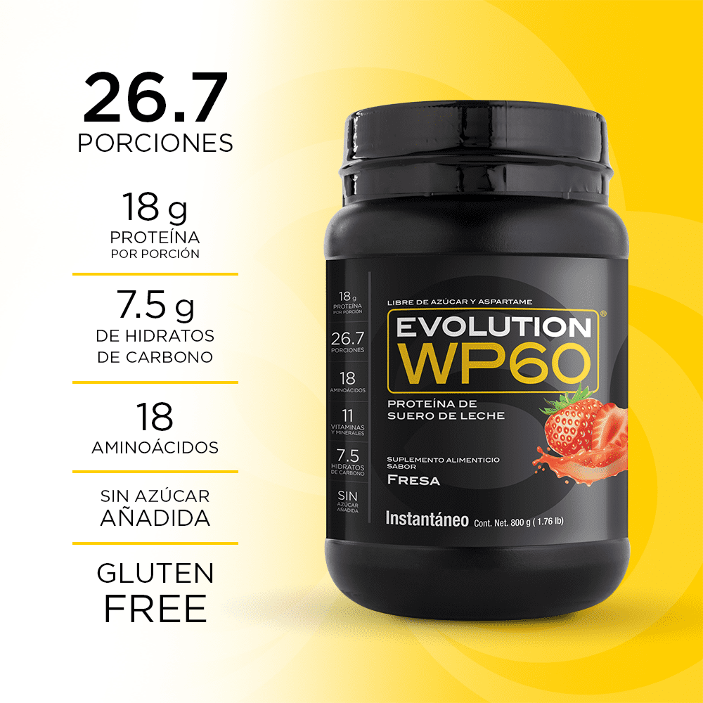 Evolution Proteina Suero De Leche (whey) Wp60 800 G Fresa Evolution ...
