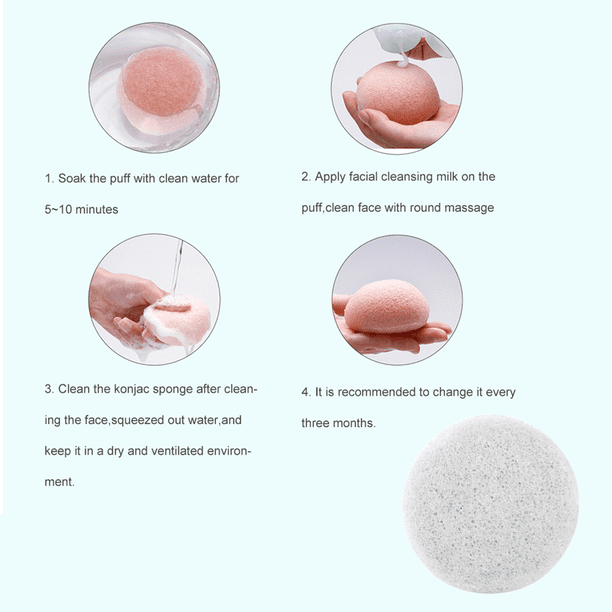 Face Cleaning Sponge Round Face Cleaning Washing Cleanser Pad Portable ...