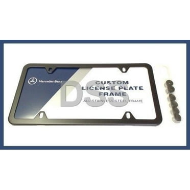 Mercedes-Benz Chrome Star Logo Black Steel License Plate, Genuine ...
