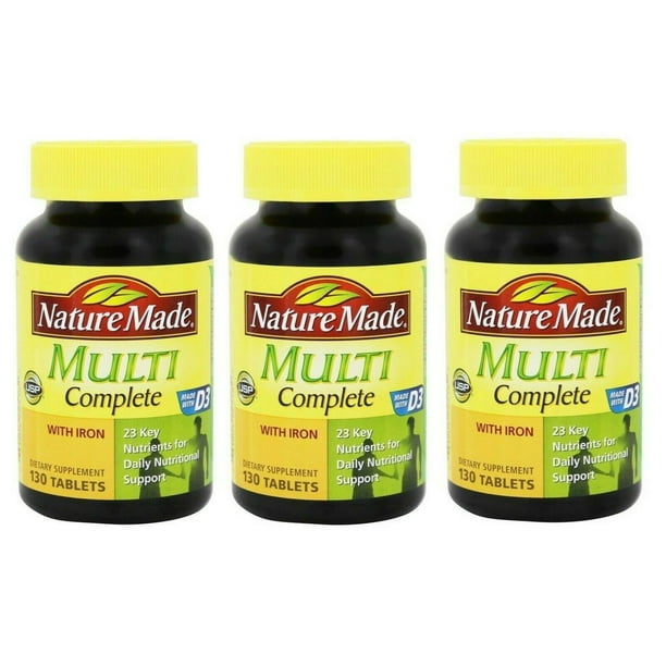 Nature Made Multi Complete with Iron, 130 Tablets-3 Pack - Walmart.com