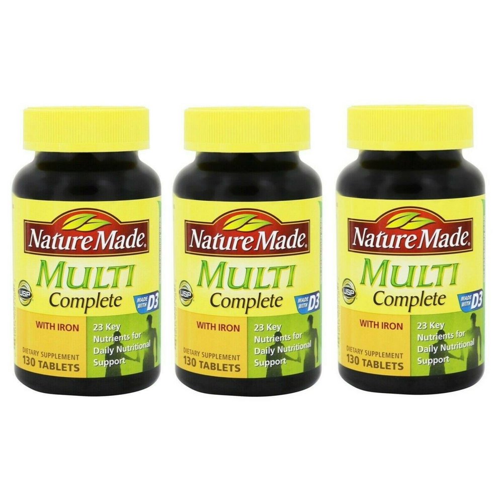 Nature Made Multi Complete with Iron, 130 Tablets-3 Pack - Walmart.com ...