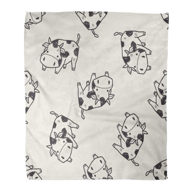 POGLIP Couverture en Flanelle Agriculture Laitière Vache Doodle Bœuf ...
